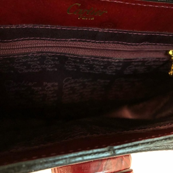 Cartier | Bags | Cartier Monogram Burgundy Leather Shoulder Bag | Poshmark